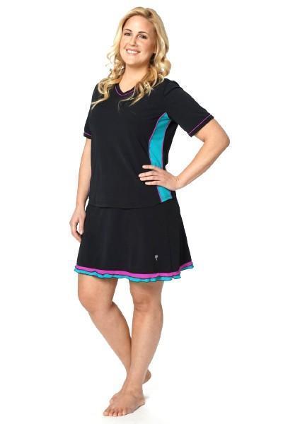 Adventure Chic V Neck Short Sleeve Swim Shirt - Chlorine Proof | HydroChic