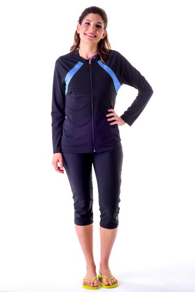 Easy On and Off Full Zippered Athletic Swim Top | HydroChic - HydroChic ...